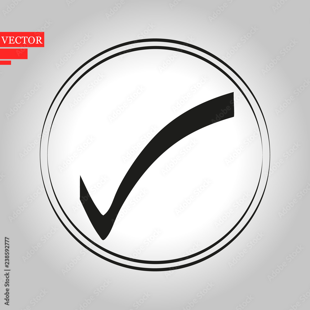 Check list button icon. Check mark in round sign. Stock Vector | Adobe ...