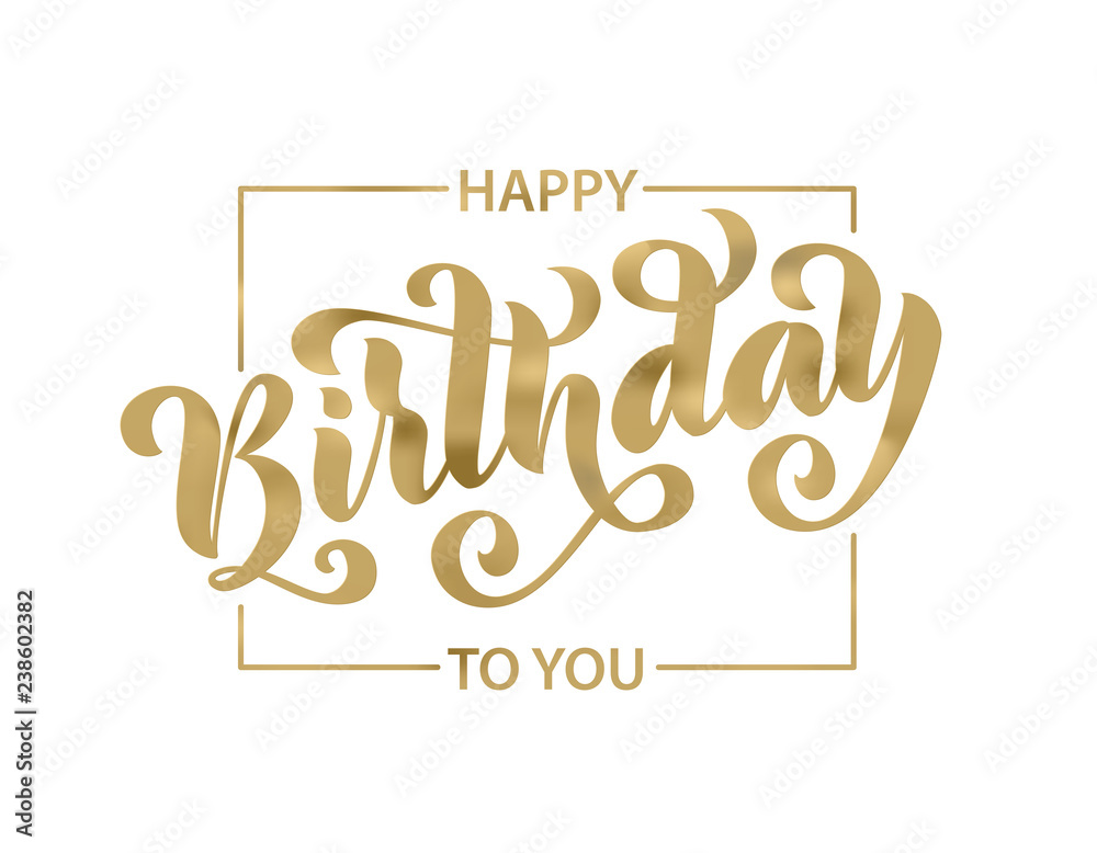 Happy birthday. Hand drawn Lettering card. Modern brush calligraphy ...