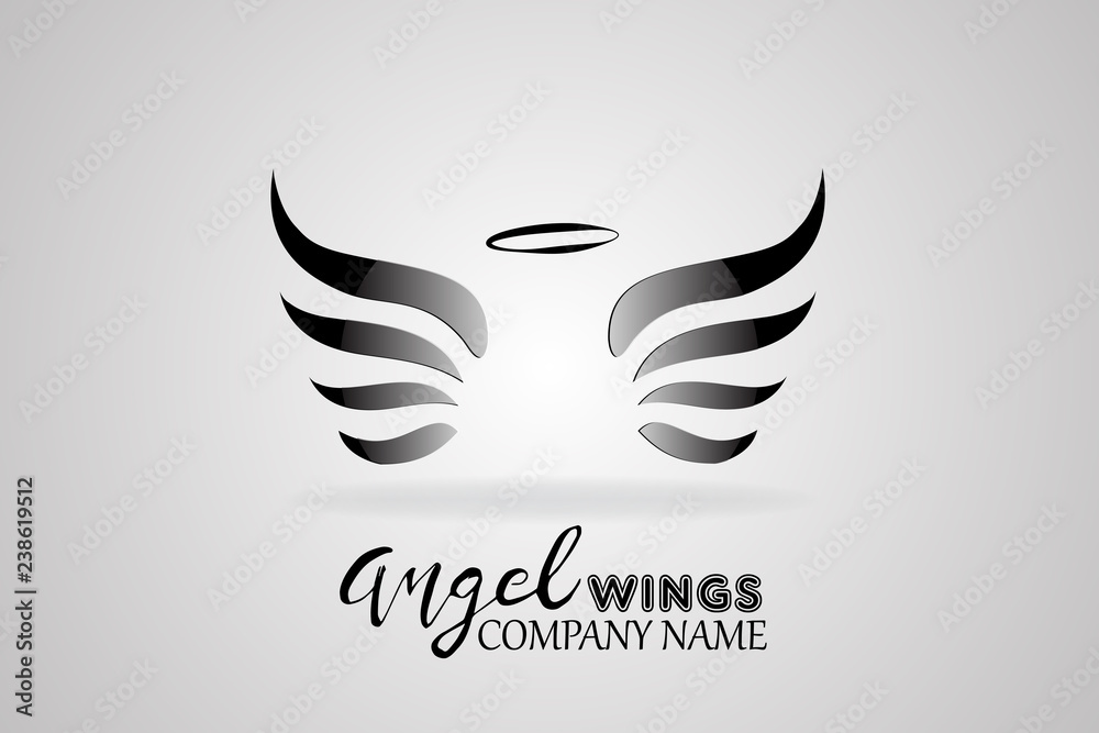 Logo angel wings icon vector Stock Vector | Adobe Stock