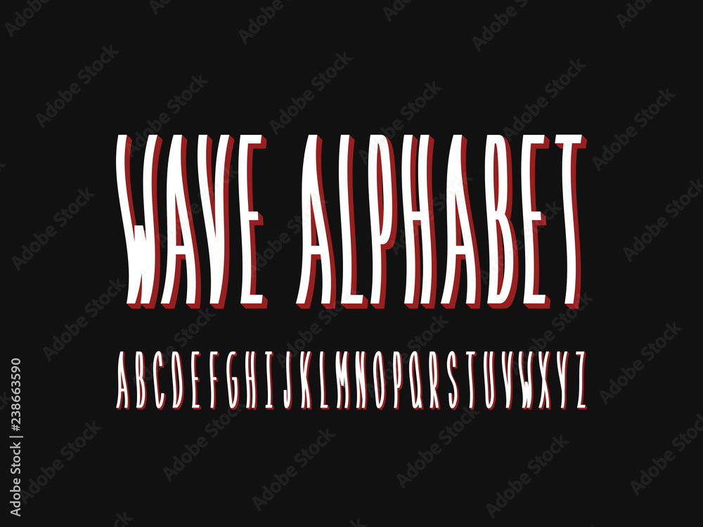 Wave font. Vector alphabet Stock Vector | Adobe Stock