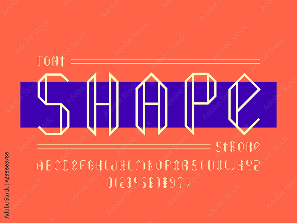 Shape font. Vector alphabet Stock Vector | Adobe Stock