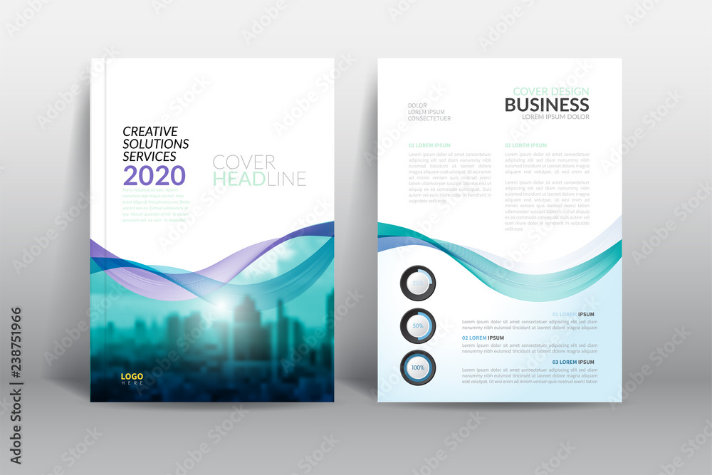 Cover Design template, annual report cover, flyer, presentation ...