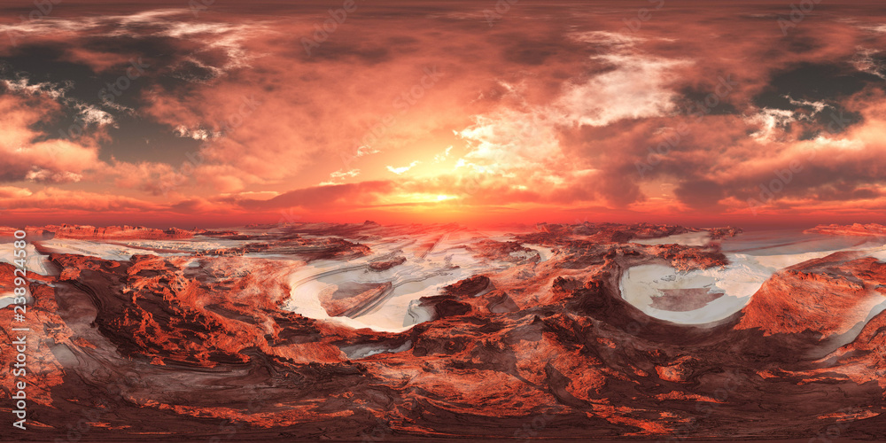 Mars, HDRI, environment map , Round panorama, spherical panorama ...