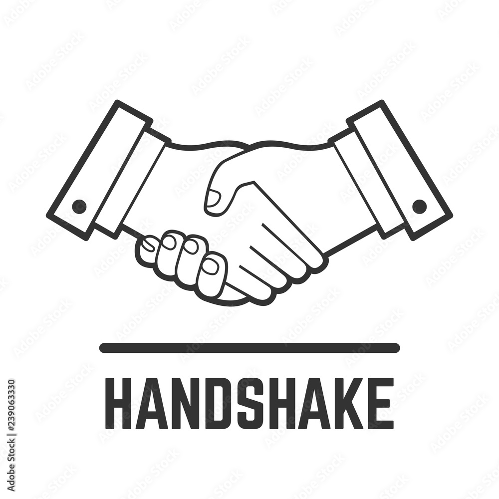 Vector handshake or partnership and friendship flat isolated drawing ...