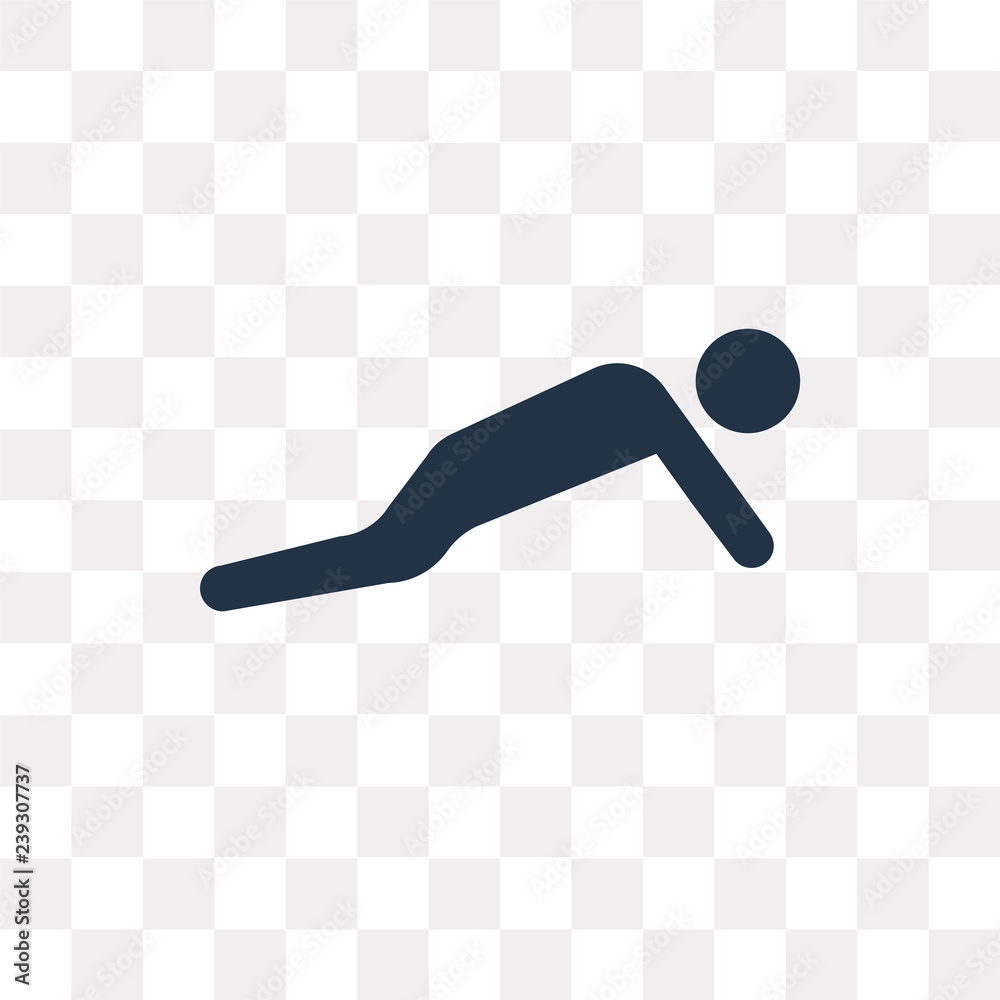 Pushups Exercises vector icon isolated on transparent background ...