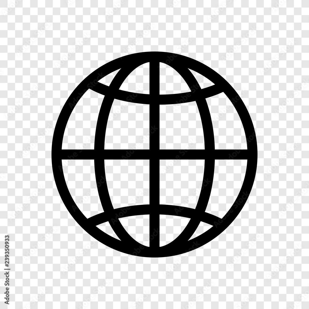 Globe, planet icon transparent grid Stock Vector | Adobe Stock