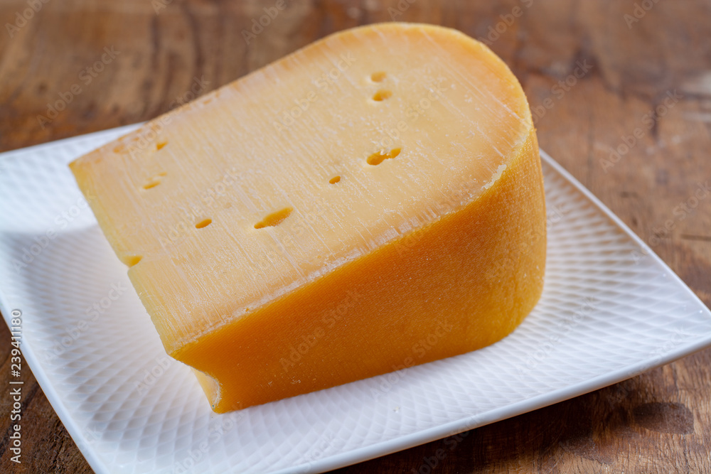 Beemster cheese, hard Dutch cheese made from cow milk from grass grown ...