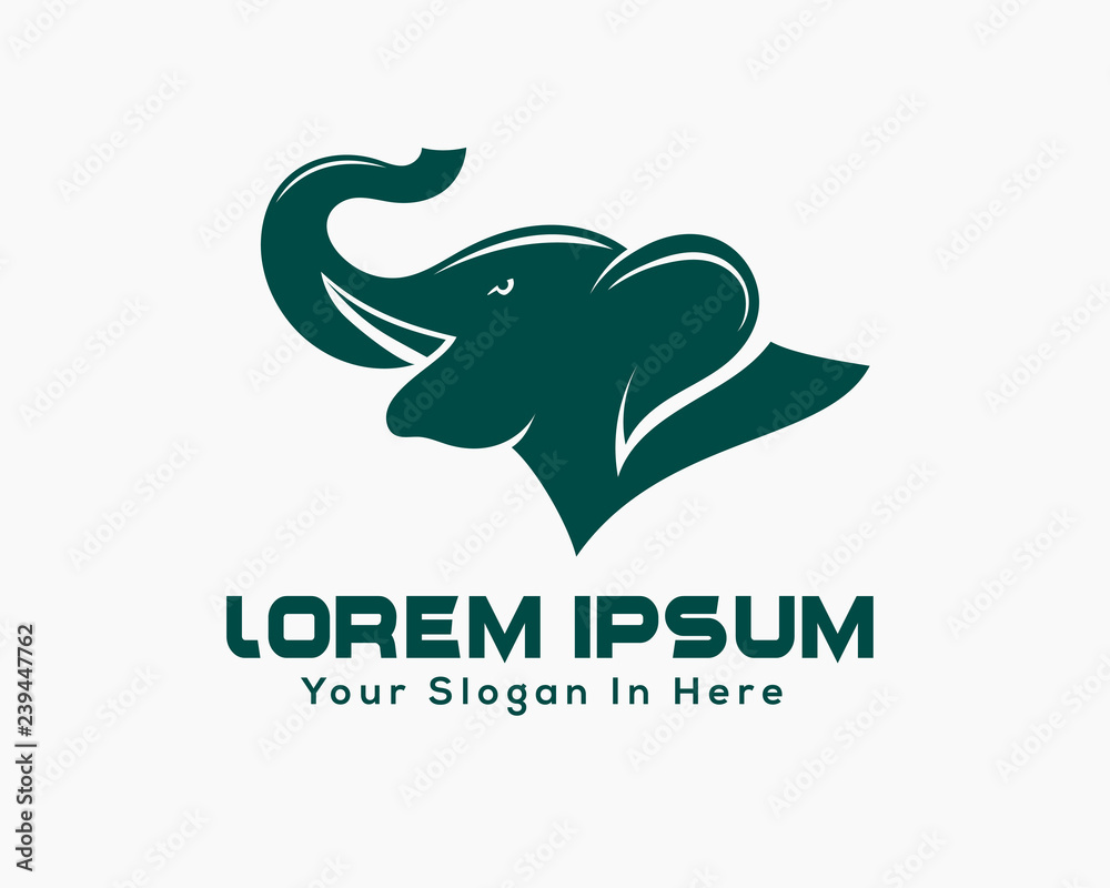 Roaring elephant logo design inspiration Stock Vector | Adobe Stock