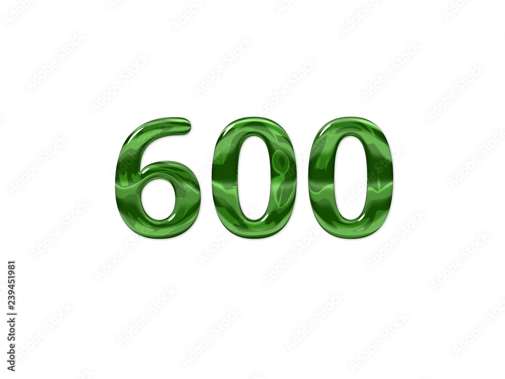 Green Number 600 isolated white background Stock Illustration | Adobe Stock