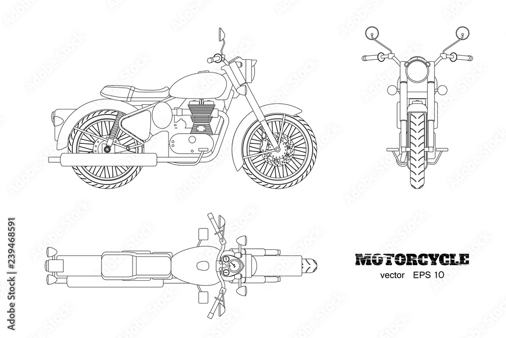 Motorbike Drawing Front