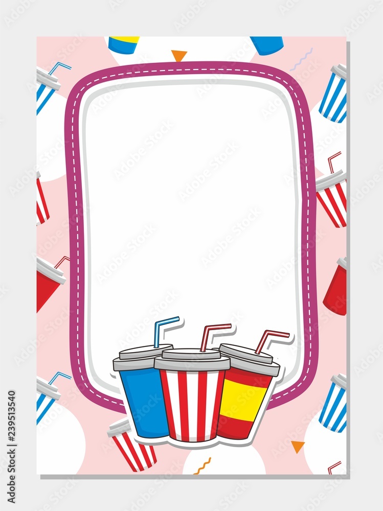 Blank background template for soft drink menu Stock Vector | Adobe Stock