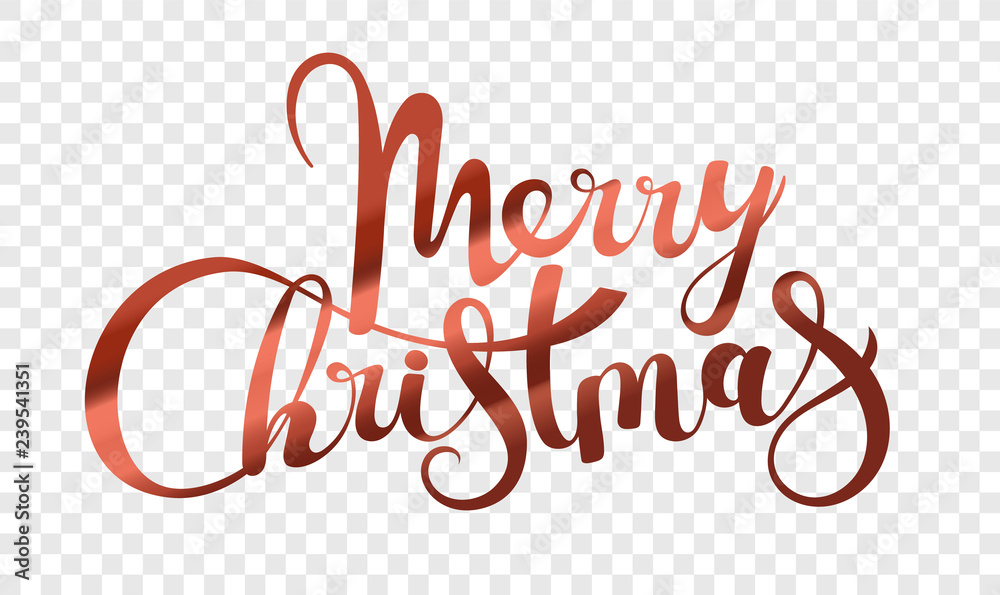 Merry Christmas logo isolated on transparent background. Xmas holiday ...