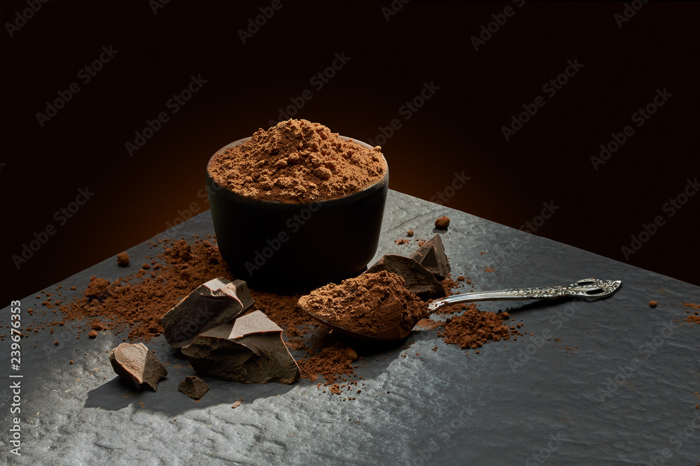Cocoa powder, Dark chocolate, Chocolate chunks, bar pieces and Vanilla ...