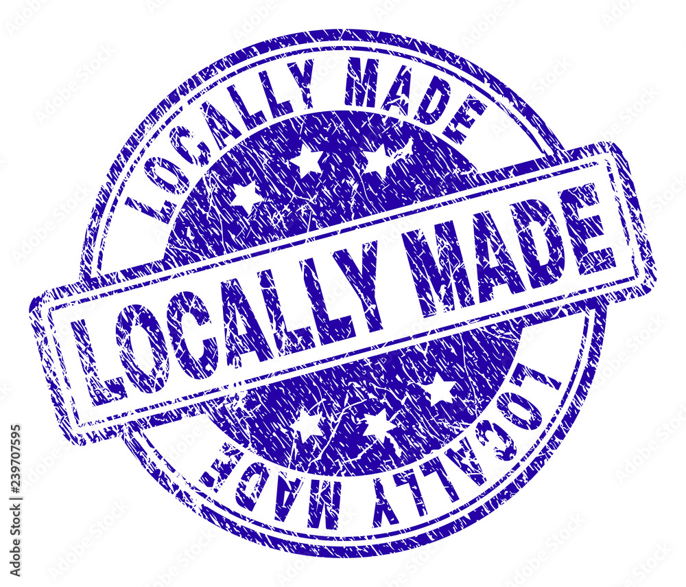LOCALLY MADE stamp seal imprint with distress texture. Designed with ...