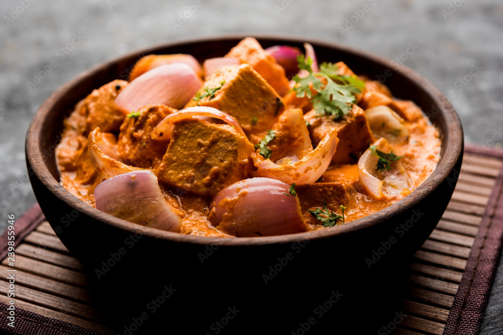 Paneer Do Pyaza is a popular punjabi vegetarian recipe using cubes of ...