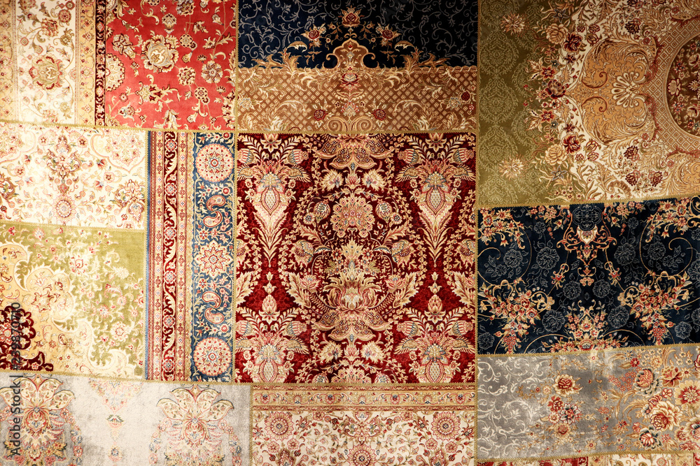 Beautiful textile rug decor backdrop. Turkish oriental carpet texture ...