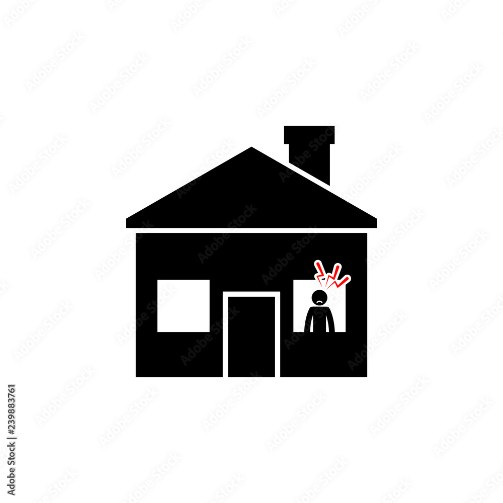 agoraphobia, fear of open spaces icon on white background. Can be used ...