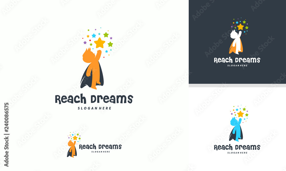 Reaching Star logo, Online Learning logo designs, Super Kids Reach ...