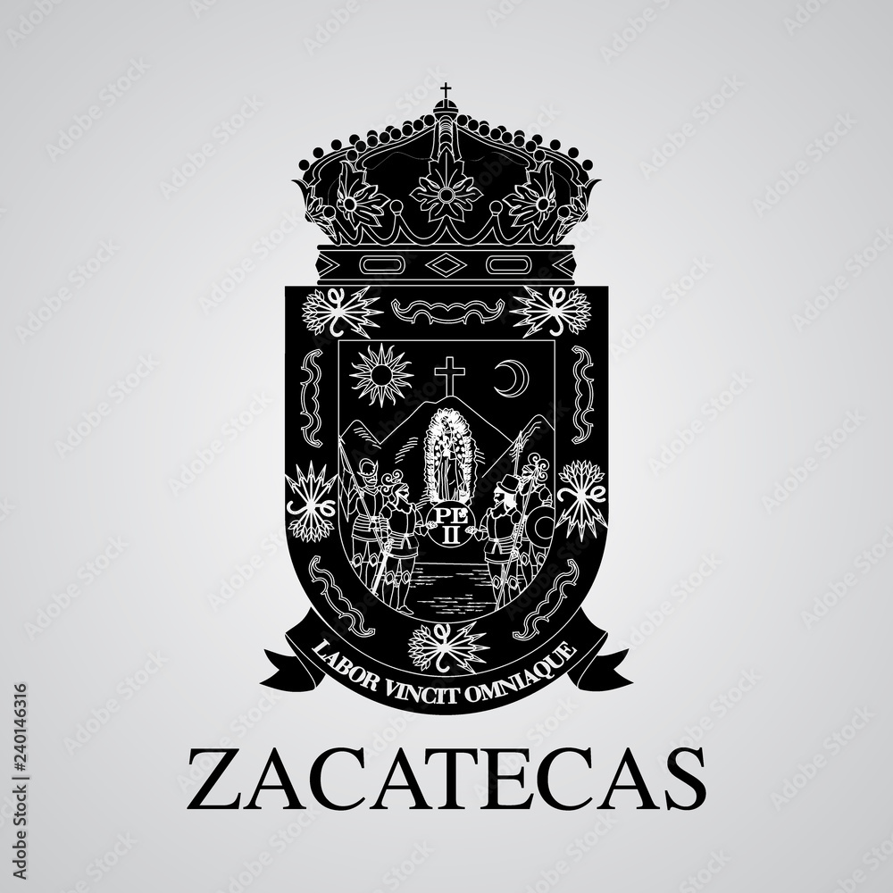 Silhouette of Zacatecas Coat of Arms. Mexican State. Vector ...