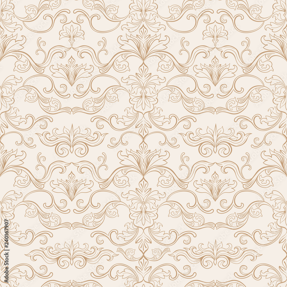 Vintage Flourishes Seamless Pattern in Italian style for Wallpaper ...
