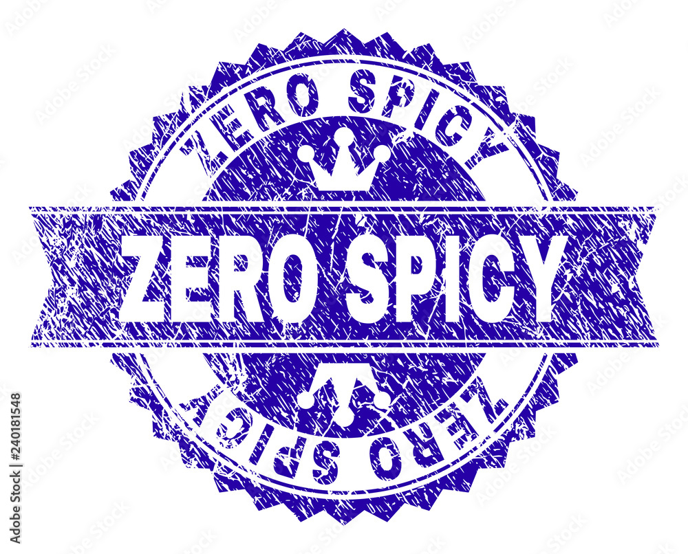 ZERO SPICY rosette seal watermark with grunge texture. Designed with ...