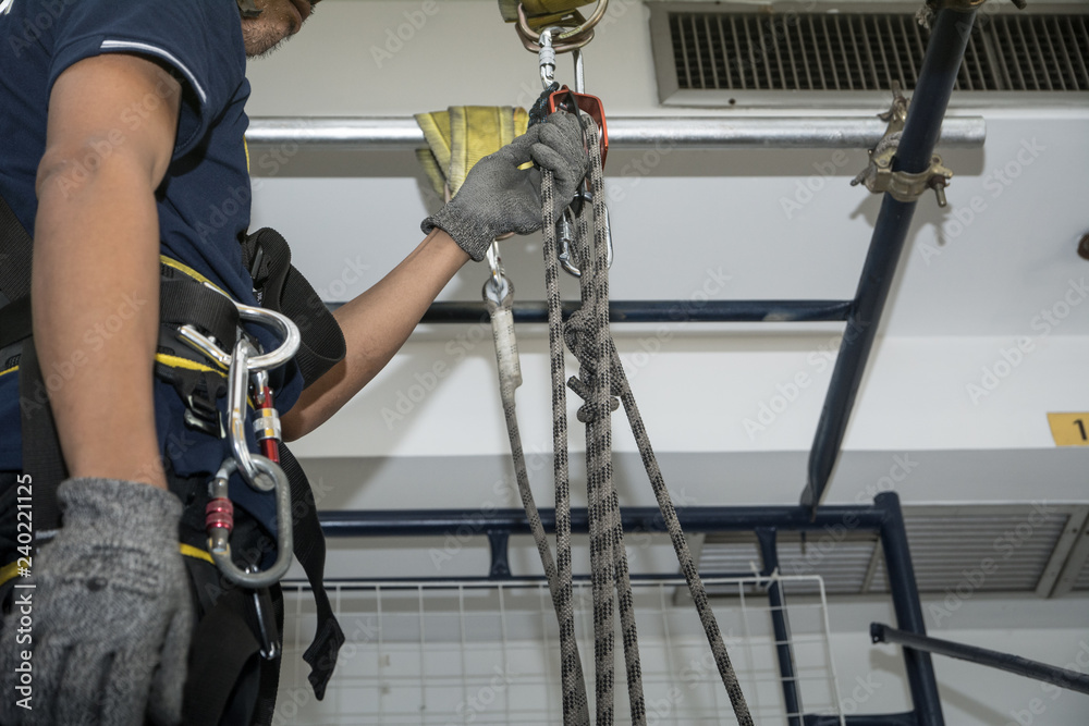 Foto de Stock Training for work on height places ,Working at height ...