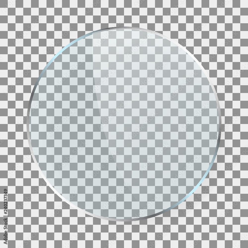 Glass round circle. See through element on transparent background ...
