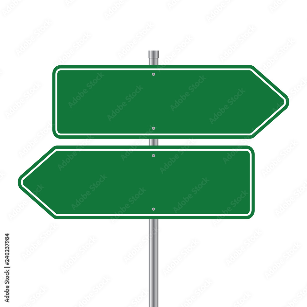 Road signs blank icon. Vector plate road signs template for direction ...