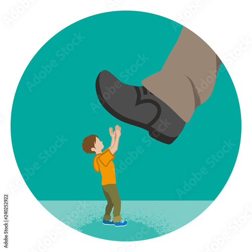 Elementary aged boy who is nearly trampled by the huge foot - Child ...