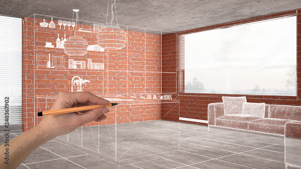 Home renovation, house development concept background, interior design ...