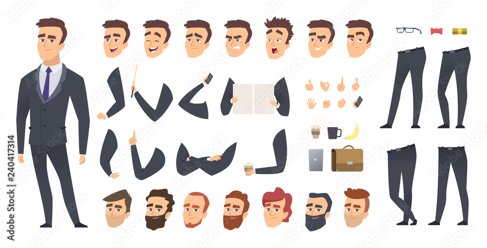 Businessman constructor. Coworkers manager or business person people ...