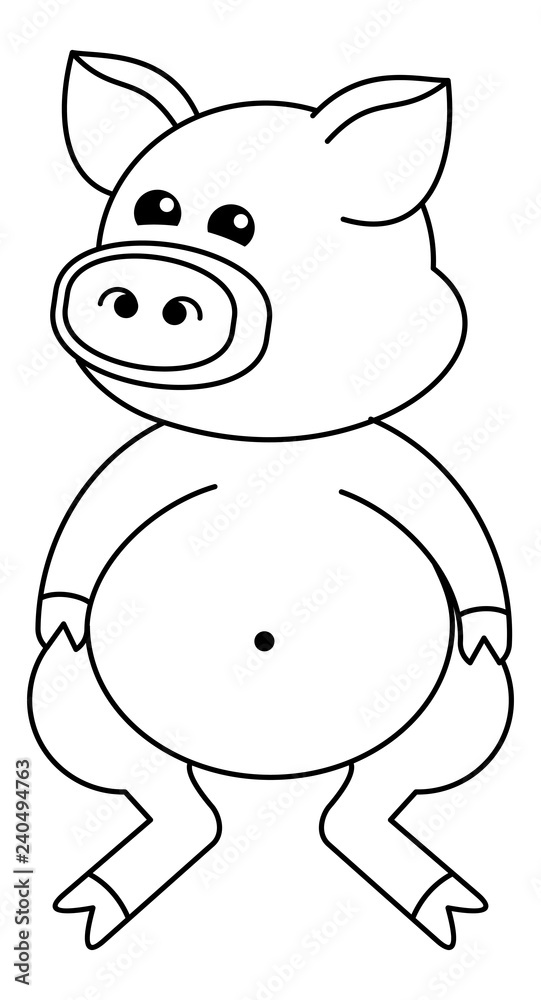 Funny cartoon pig figure. Educational activity for children. Printable ...