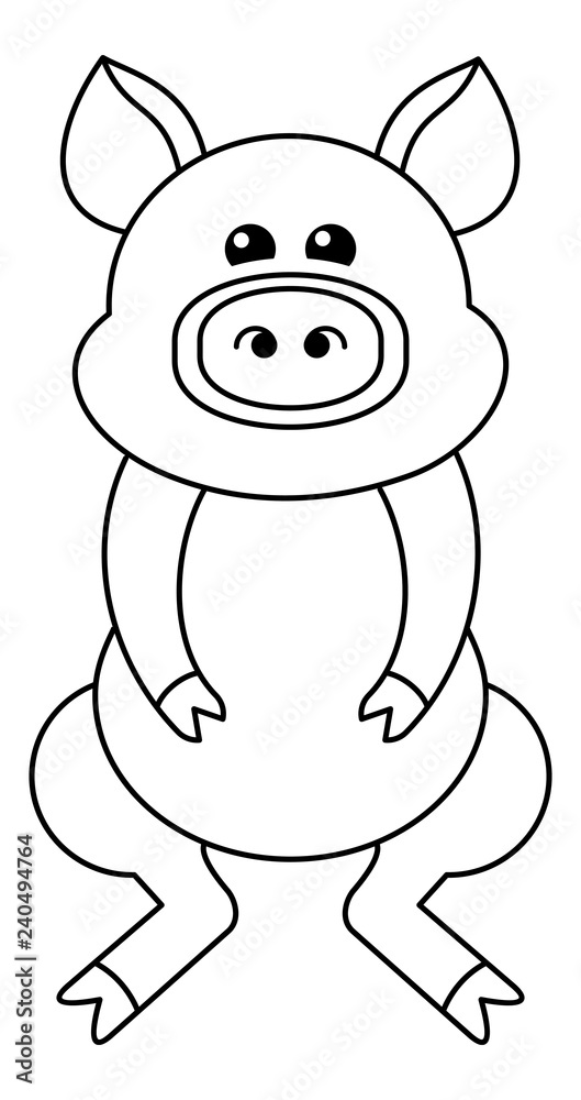 Funny cartoon pig figure. Educational activity for children. Printable ...