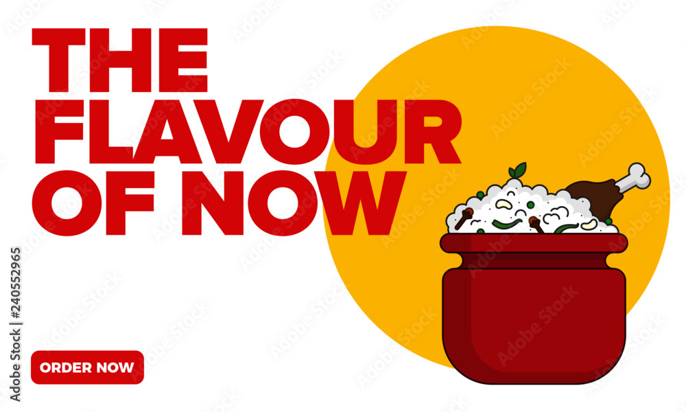 Biryani Vector Illustration. Chicken Biryani Pot. Indian/Mughlai ...
