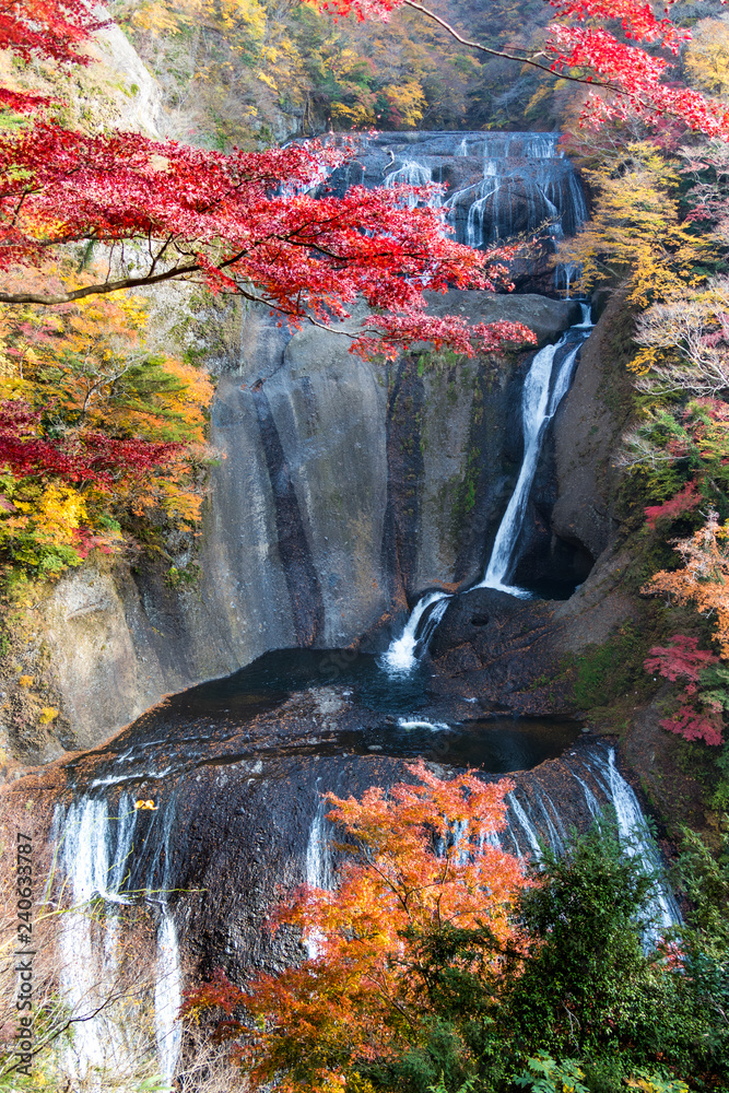 Photo Stock Autumn leaves of Fukuroda Falls in Daigo-cho, Kuji-district ...