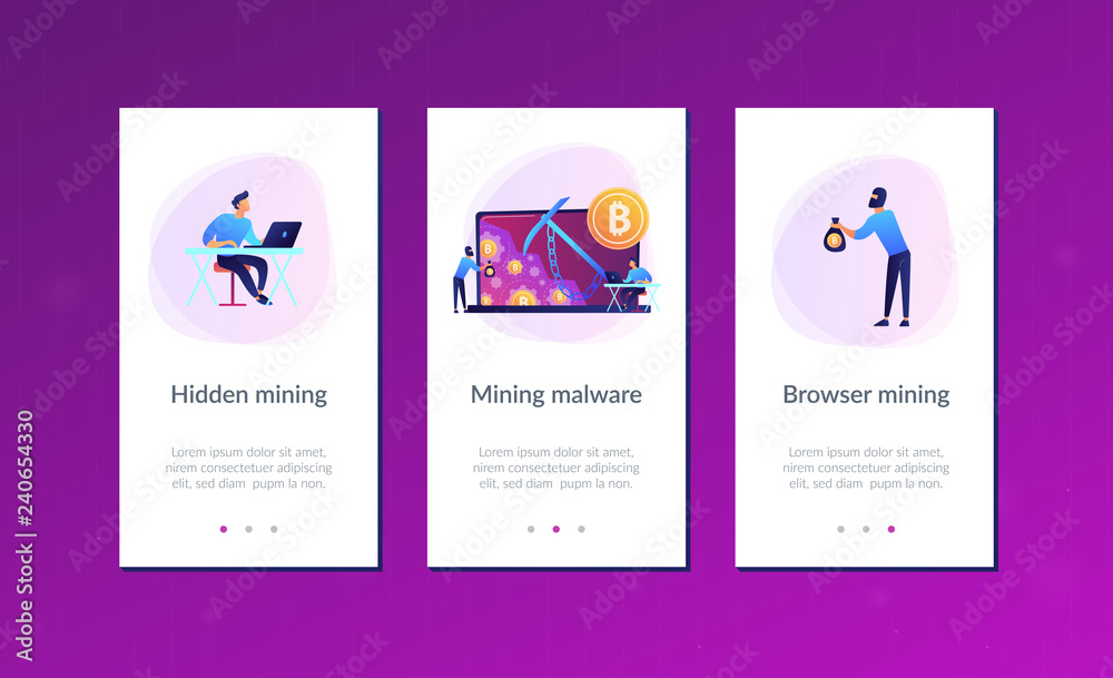 Scammer in mask stealing cryptocurrency from mining pool on laptop ...