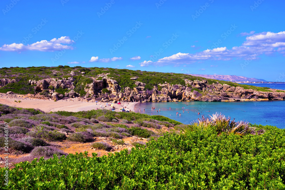 beach (cala mosche) in one of the most beautiful beaches of Sicily, in ...