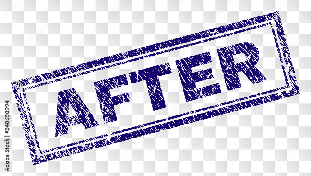 AFTER stamp seal print with rubber print style and double framed ...