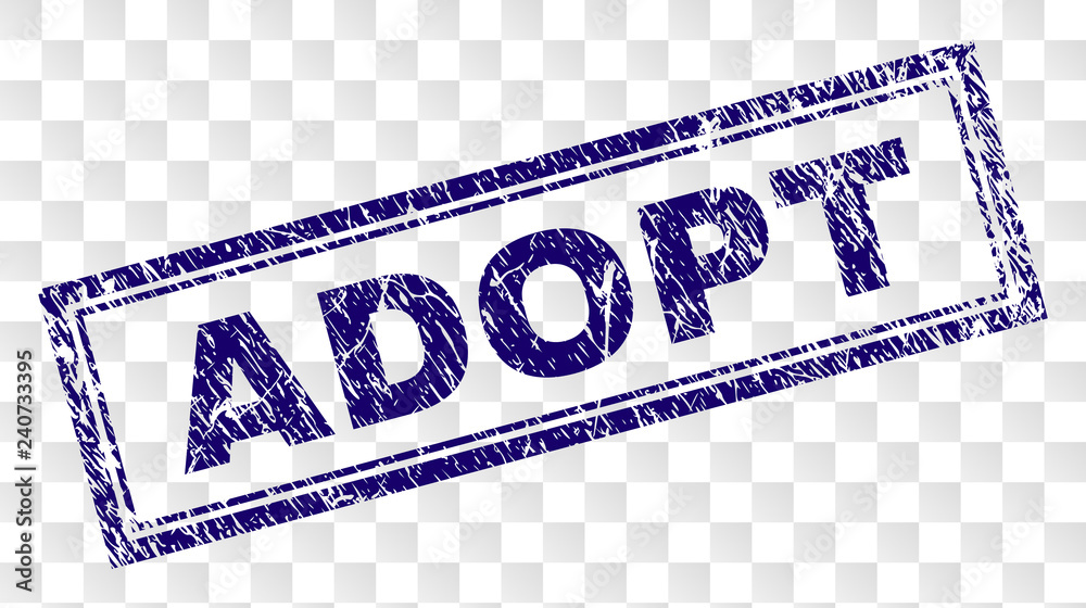 ADOPT stamp seal watermark with rubber print style and double framed ...