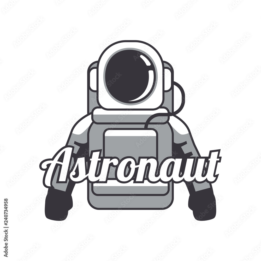 astronaut mascot logo isolated on white background. vector illustration ...