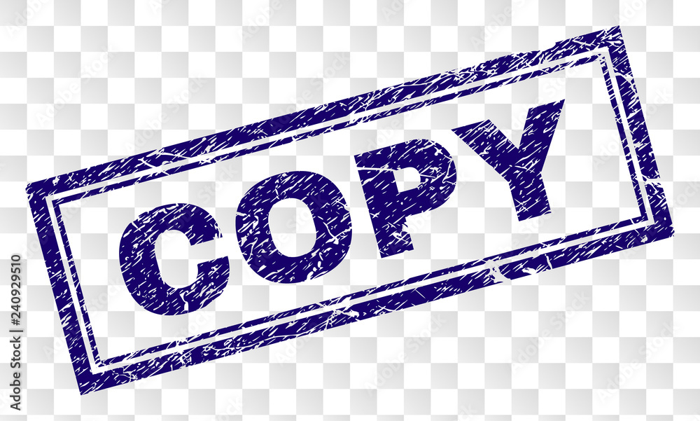 COPY stamp seal imprint with rubber print style and double framed ...