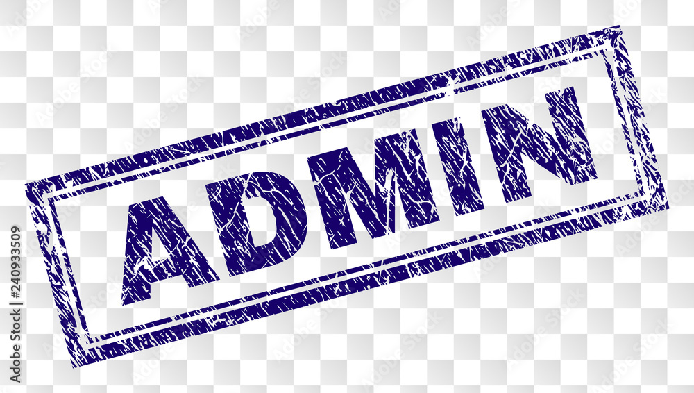 ADMIN stamp seal print with rubber print style and double framed ...