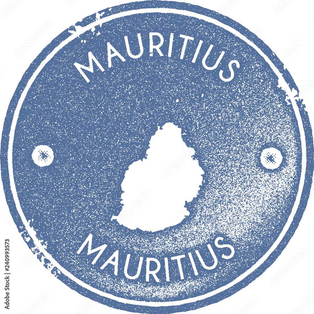 Mauritius map vintage stamp. Retro style handmade label, badge or ...