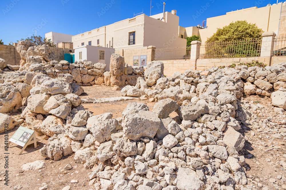 Mgarr, Malta. The archaeological site of the excavation of the ...