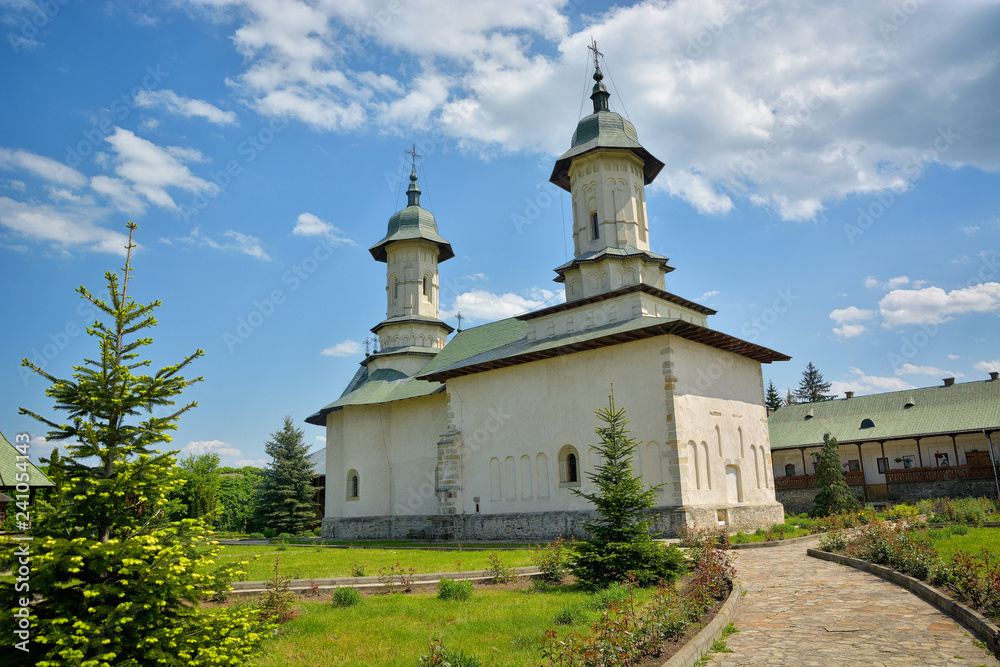 Rasca Monastery in Bucovina, Romania is an UNESCO Heritage site. Stock ...