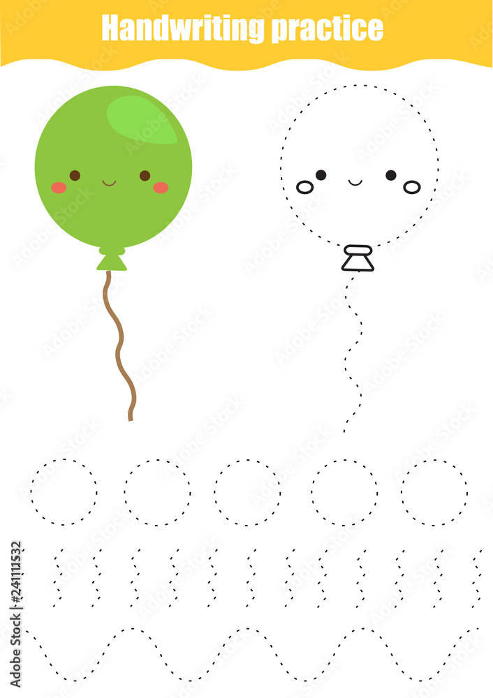 Handwriting practice sheet. Educational children game, printable ...