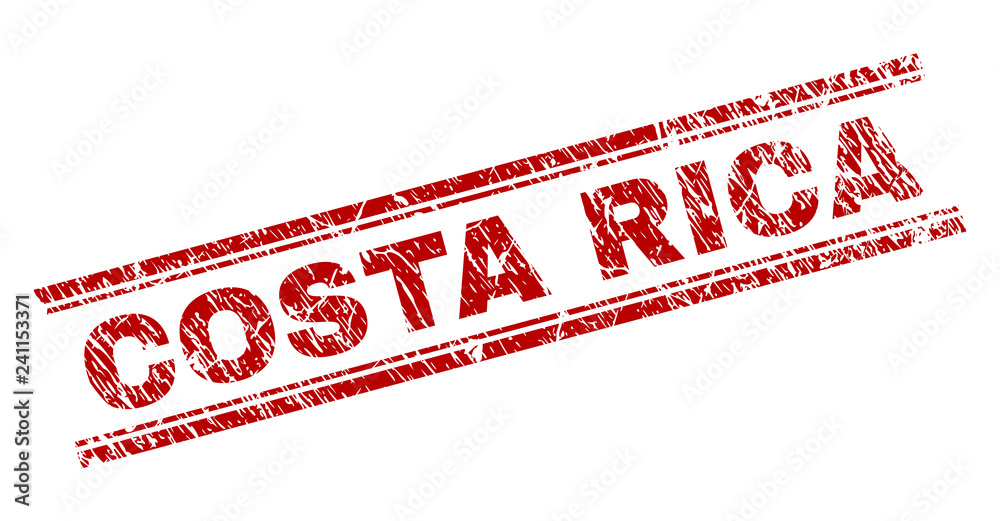 COSTA RICA seal imprint with distress texture. Red vector rubber print ...