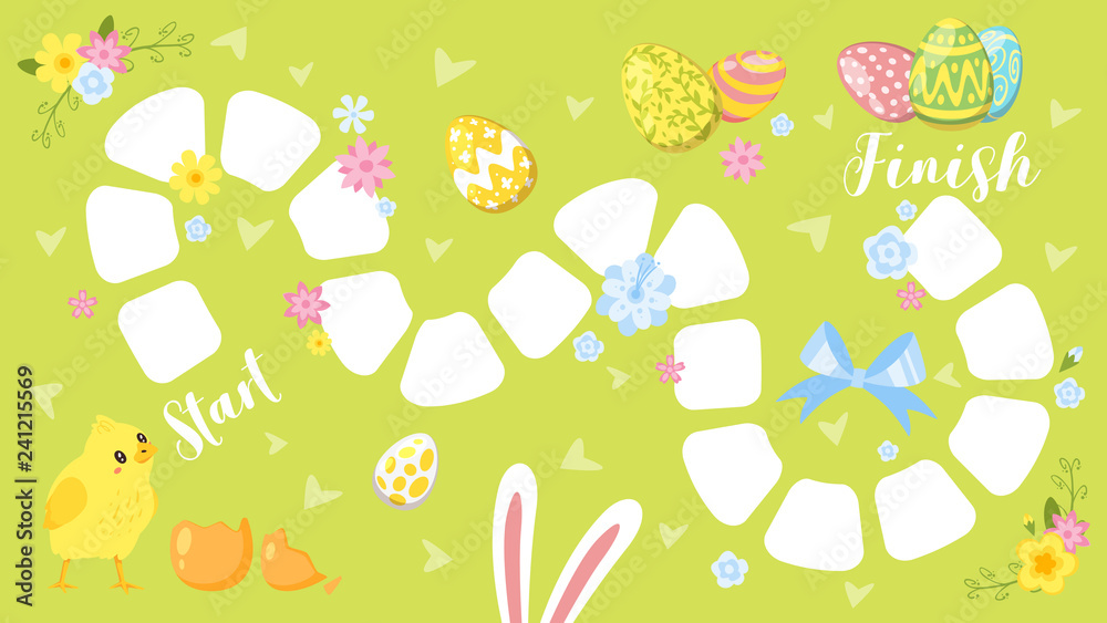 Easter board game template Stock Vector | Adobe Stock