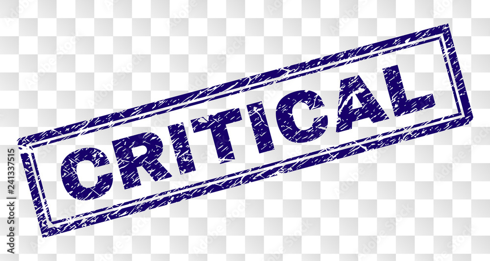 CRITICAL stamp seal print with rubber print style and double framed ...