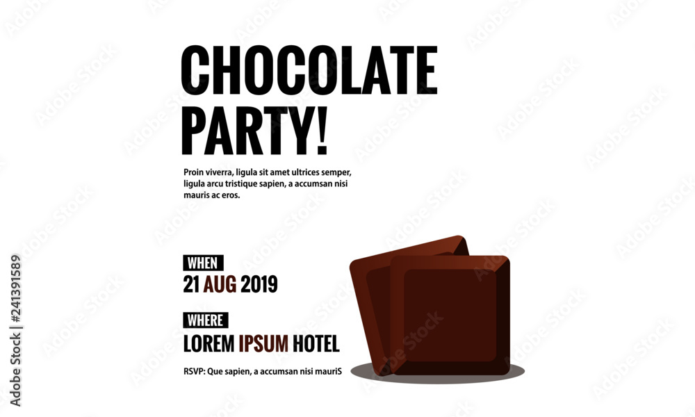 Chocolate Party Invitation Design with Where and When Details Stock ...